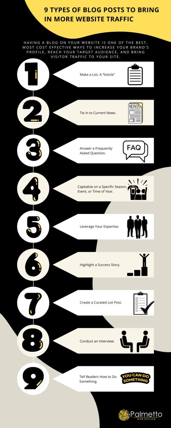 9 Types of Blog Posts to Bring in More Website Traffic [Infographic ...